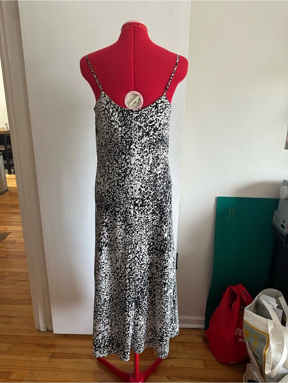 Calvin Klein | Dresses | Calvin Klein Black And White Spotted Slip ...